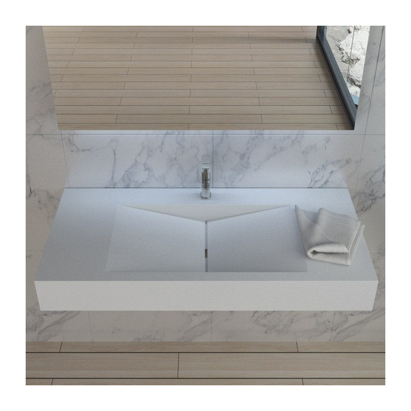 Plan vasque suspendu, plan double vasque pour salle de bain