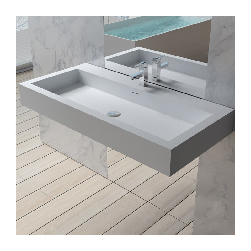 Plan vasque suspendu, plan double vasque pour salle de bain